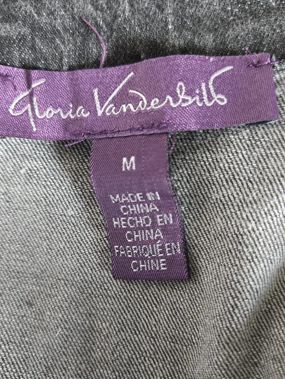Gloria Vanderbilt | Tops | Gloria Vanderbilt Acid Wash Black Denim ...